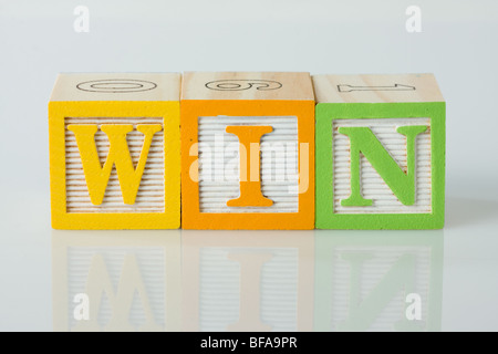 Childs Block Letter Word - Win Stock Photo - Alamy
