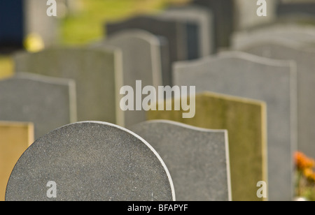 Grave stones showing different designs, colours and materials Stock ...