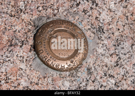 Us Geological Survey Marker on the summit of Mount Osceola in the White ...