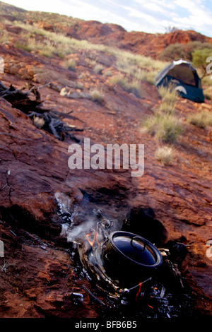 Bush camping and cooking with a billy can, Australia Stock Photo - Alamy