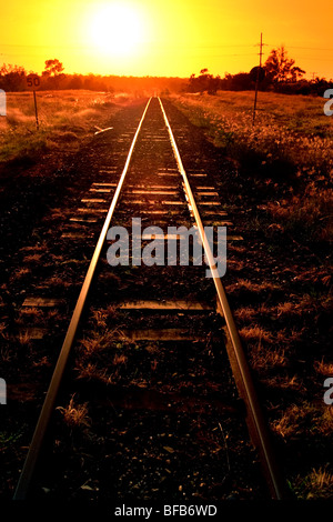 railway track through outback Queensland Stock Photo - Alamy