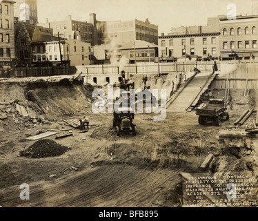 ramp into deep building construction excavation Stock Photo - Alamy