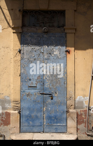 Traditional Cypriot door painted blue, Tala Village, Paphos, Cyprus ...
