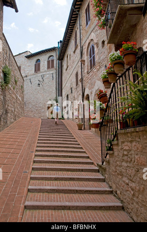 Impressive medieval Assisi town in Umbria. Italy. aerial drone ...