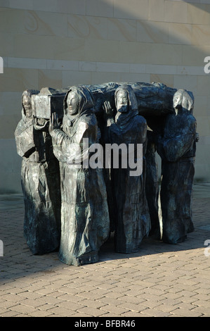 Bronze sculpture of six monks carrying St Cuthbert s coffin. Durham ...