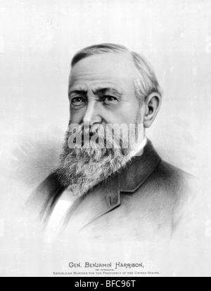 Portrait of General Benjamin Harrison, President of the United Stock ...