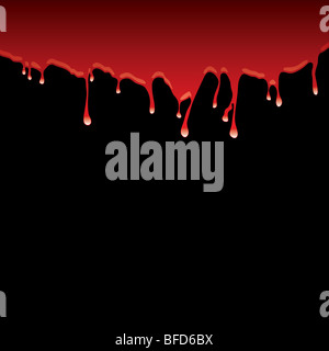 Blood red top border with dribble effect and black background Stock ...
