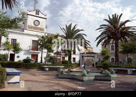 Tarifa town centre and church Stock Photo - Alamy