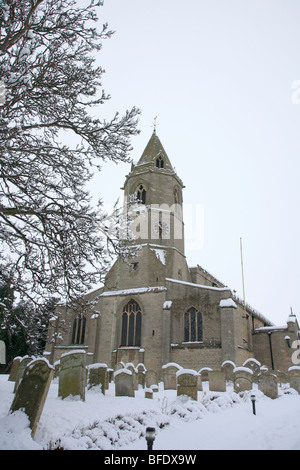 Landscape Winter Snow St Botolphs Church Helpston village Peterborough ...