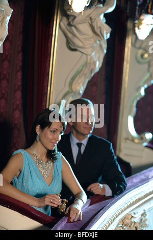 Distant view of Opera Box on cliff at Chimney Rock State Park, North ...