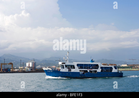 Boats along the Mactan Channel in Cebu Stock Photo - Alamy