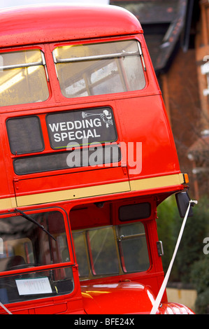 Red routemaster bus used for wedding transport Stock Photo - Alamy