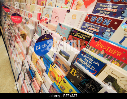Greetings cards on sale in a Morrisons supermarket Stock Photo - Alamy