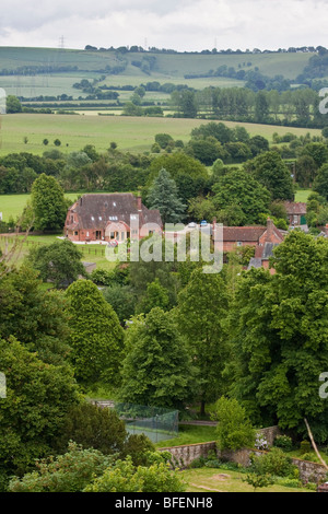 East Meon Hampshire England UK One of the thatched white cottages in ...