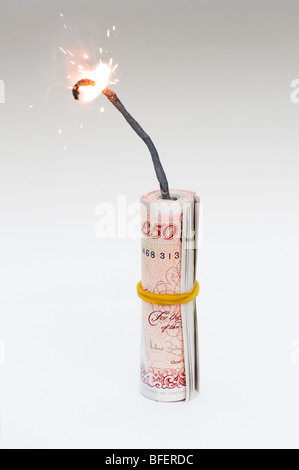 Exploding money concept Stock Photo - Alamy