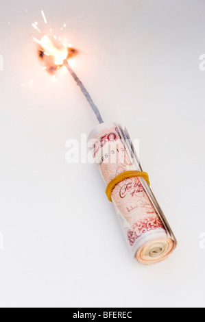 Exploding money concept Stock Photo - Alamy