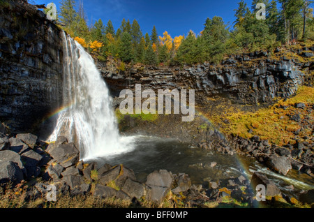 Canim Falls with volcanic rock in the Cariboo region of British ...
