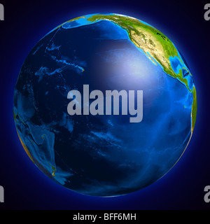 Earth globe showing the surface of the Pacific ocean Stock Photo - Alamy