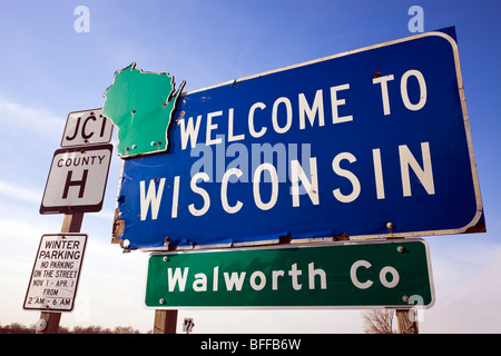 Welcome to Wisconsin Sign Stock Photo - Alamy