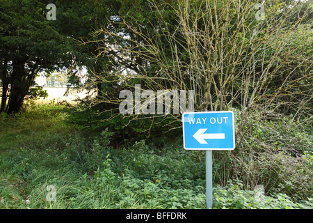 Way out sign Stock Photo - Alamy