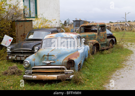 Old american rust car in junkyard Stock Photo - Alamy