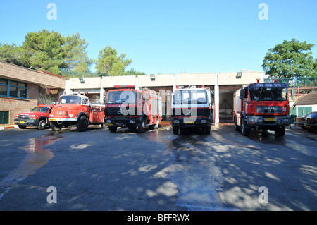 Israel, Haifa, fire trucks at the northern district fire station Stock ...