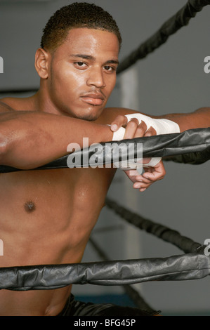 Boxer with Taped Hands Stock Photo - Alamy