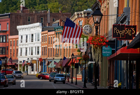 Shops in the historic downtown of Galena, Illinois a popular tourist ...