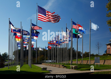 Brooklyn, Iowa "Community of Flags" display museum Stock Photo - Alamy