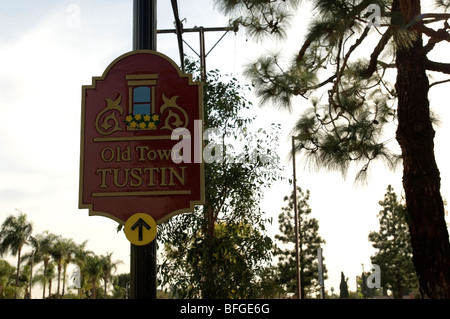 Old Town Tustin sign . Tustin is located in Orange County California ...