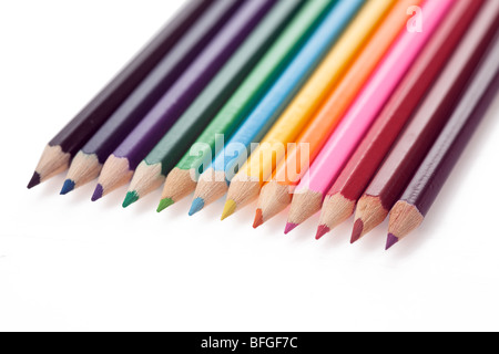 crayons isolated / Color pencils or wood crayons isolated on white ...
