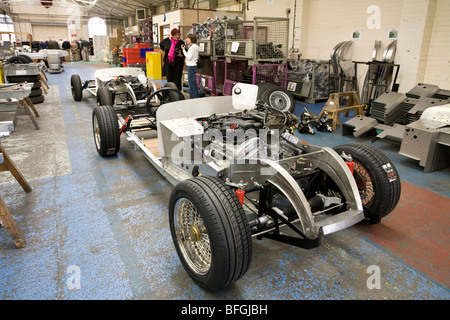 A Morgan car chassis being hand built out of aluminum at the Morgan ...