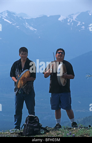 Native Drum Ceremony, Pelly Mountains. Yukon Territory, Canada Stock ...