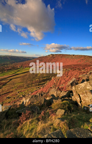 Curbar and Baslow Edge Peak District National Park, Derbyshire England ...
