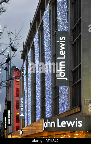Illuminated John Lewis store sign, Bluewater shopping mall, Kent UK ...