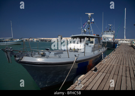 cypriot marine police fast patrol boat in the harbour in latchi village ...
