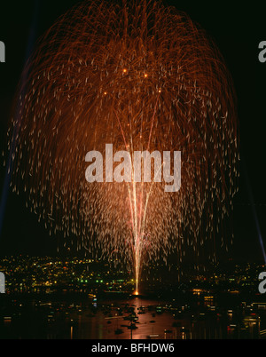 Lake Union 4th of July Fireworks and the Seattle skyline, as seen from ...