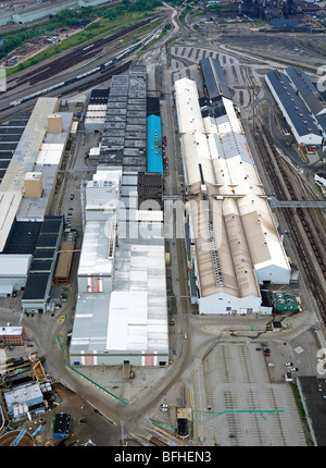 Aerial view over the Arcelor Mittal iron and steel factory in Florange ...