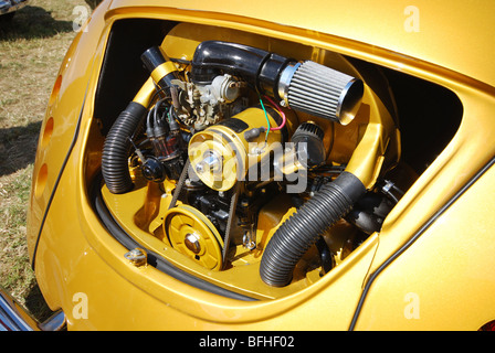 Vw Beetle engine custom chrome Stock Photo - Alamy