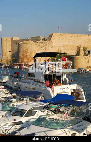 NORTH CYPRUS. A family on a boat in Kyrenia harbour. 2009 Stock Photo ...