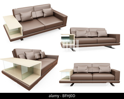 Isolated collage of sofa over white background Stock Photo - Alamy