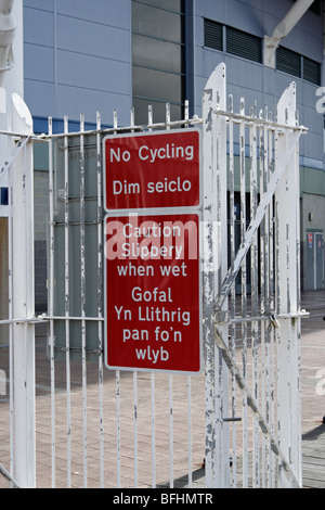 A bilingual Welsh English street sign in the city of St. David's ...