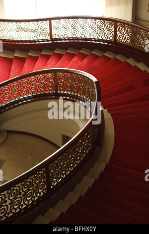 Top view of the spiral stairs inside the tower of masonic Initiation ...