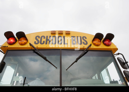 Caution Lights Flashing on School Bus Stock Photo - Alamy