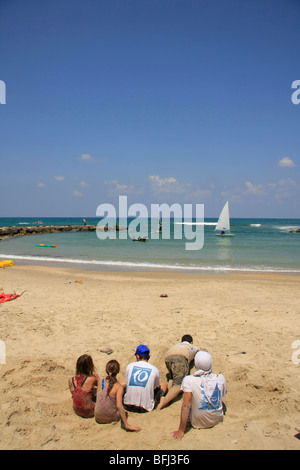 Israel, Sharon region, Beach of Hadera Stock Photo - Alamy