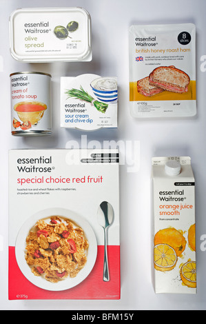 Essential Waitrose range of own brand food Stock Photo - Alamy
