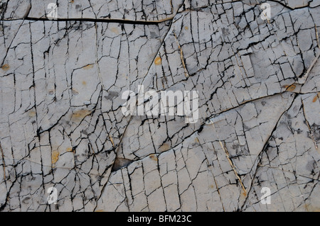 Fractured shale filled with hydrocarbon residual, Oklahoma, USA Stock ...