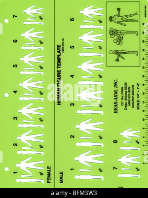 Templates used by police to draw a crime scene, traffic accident etc ...