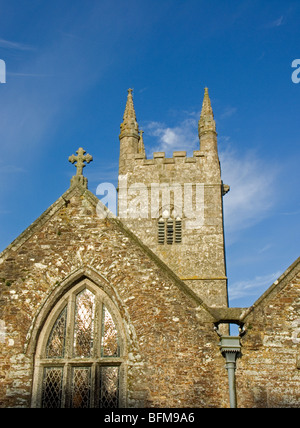 Church Tower, St Mary's, Week St Mary, Cornwall Stock Photo - Alamy