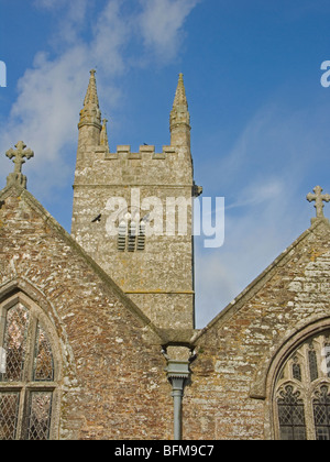 Church Tower, St Mary's, Week St Mary, Cornwall Stock Photo - Alamy